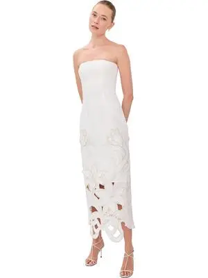 LEO LIN Rayna Applique Bustier Maxi Dress - Snow