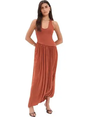 Ronny Kobo Meyer Midi Dress - Rust