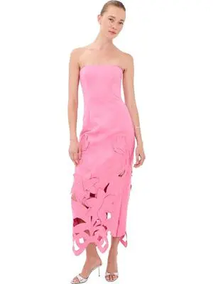 LEO LIN Rayna Applique Bustier Maxi Dress - Fuchsia