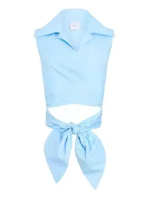 PATOU Draped Sleeveless Top - Blue