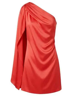 Stella McCartney Asymmetrical One-shoulder Satin Mini Dress - Multicolor
