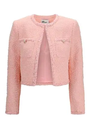 SELF-PORTRAIT Bouclé Jacket With Braided Finishes - Pink