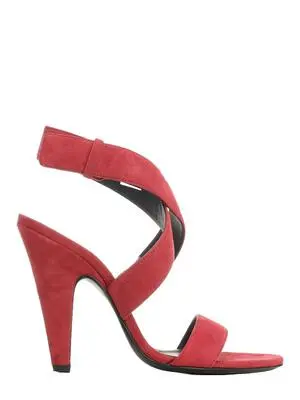 Alaïa Suede Cone Heel Sandals - Red