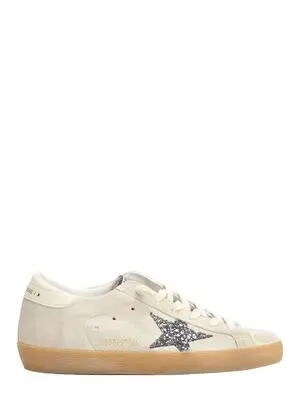 GOLDEN GOOSE Super Star" Suede Sneakers With Glitter Star Detail - Gray