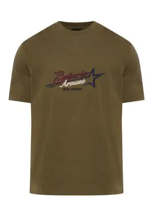 Emporio Armani T-shirt With Embroidered Logo - Green