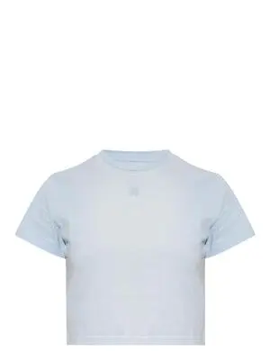 Amiri Cropped T-shirt With Logo Detail - Blue