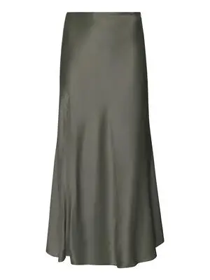 Lapointe Satin Bias Midi Skirt - Pine
