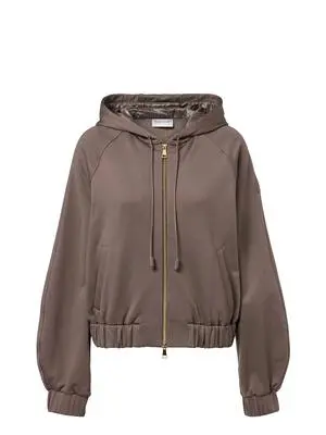 Moncler Jersey Zip-up Hoodie - Grey