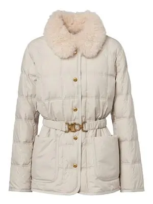 Moncler Cygnes Quilted Down Jacket - Beige