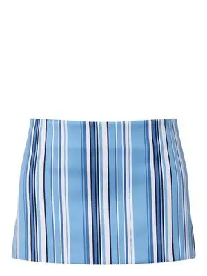 THE FRANKIE SHOP Hera Striped Cotton-blend Miniskirt - Blue