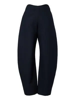 Alaïa Wool Crepe Barrel-leg Pants - Grey