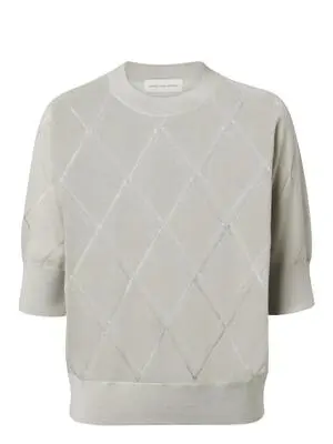 Dries Van Noten Argyle Merino Wool Sweater - Grey