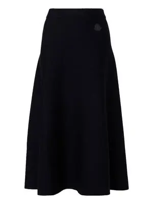 Moncler Wool-blend Midi Skirt - Blue