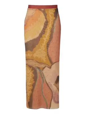 SIR. Printed Mesh Maxi Skirt - Multicoloured