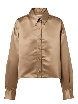 THE FRANKIE SHOP Arlen Satin Shirt - Beige