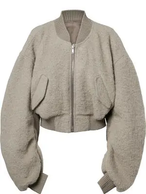 Rick Owens Alpaca And Wool-blend Bomber Jacket - Grey