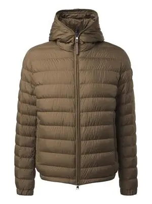 Moncler Quilted Down Jacket With Drawstring Hood - Green
