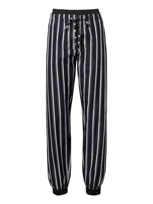 Attico Striped Cotton Sweatpants - Blue