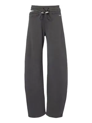 Attico Cotton Jersey Barrel-leg Sweatpants - Grey