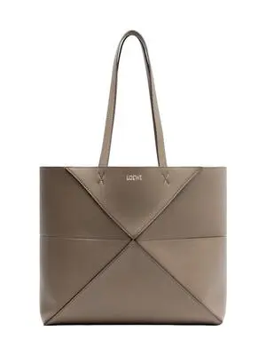 Loewe Loewe Puzzle Fold Medium Leather Tote Bag Grey