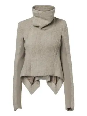 Rick Owens Asymmetrical Alpaca And Wool-blend Jacket - Grey