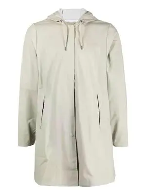 Rains Drawstring Hooded Parka Coat - Neutrals