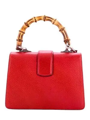 Gucci Dionysus Bamboo Top Handle Bag Leather Mini Satchel - Red