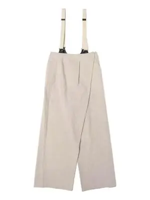 MULLER OF YOSHIOKUBO Wrap-front Suspender Trousers - Neutrals