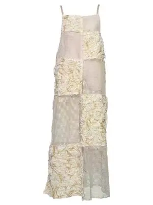 MULLER OF YOSHIOKUBO Patchwork Mesh-knit Midi Dress - Neutrals