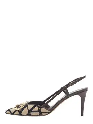 Valentino Garavani Vlogo Jacquard Slingback Pumps - Neutrals