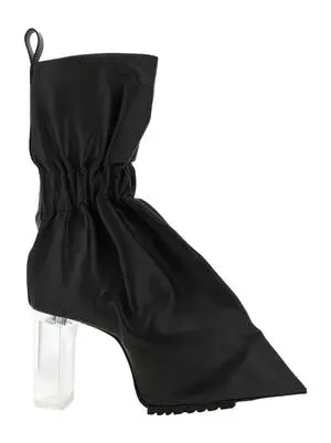 Rick Owens Leather Gathered Ankle Boots - Black