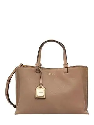 Dkny Alya Logo-plaque Tote Bag - Neutrals