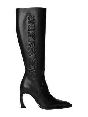 Off-White Leather Loop Boots - Black
