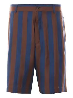 Fendi Fendi Pequin Stripes Silk Bermuda Blue