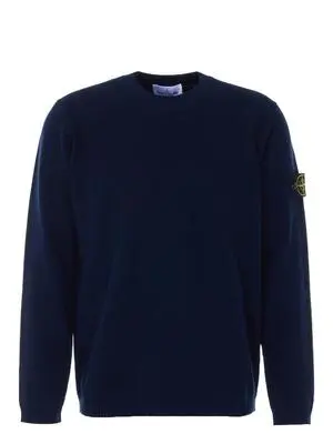 Stone Island Crew Neck Long Sleeve Sweater - Blue