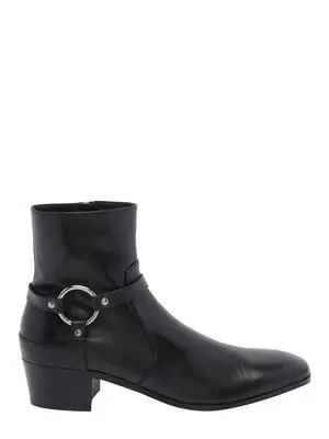 TOM FORD Clint Buckled Zip-up Leather Boots - Black