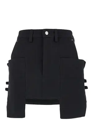 Rick Owens Stefan Black Wool Mini-skirt - Multicolor