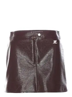 COURREGES Courrèges Vinyl Effect Mini Skirt - Red