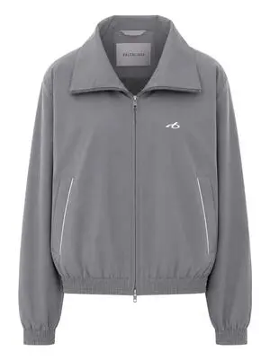 Balenciaga High Waist Logo Track Jacket - Gray
