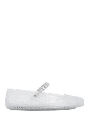 JIMMY CHOO Jelly Flats With Crystal Embellishments - White