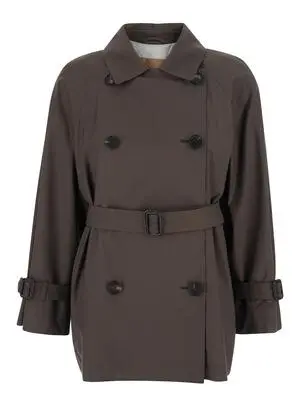 Max Mara Calle Double-breasted Cotton Blend Trench Coat - Brown