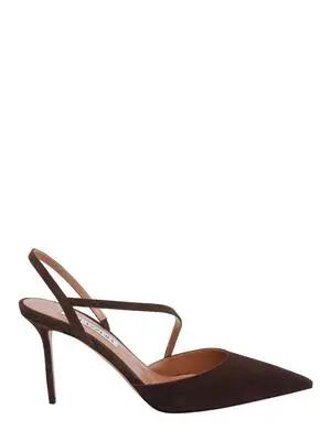 AQUAZZURA Dynasty Suede Pumps - Brown