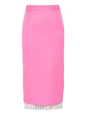 Attico THE ATTICO Midi Skirt With Striped Hem Multicolor