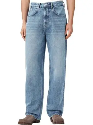 ALLSAINTS Rivet Relaxed Slouch Denim Jeans - Blue