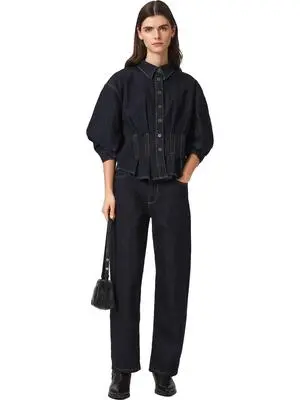 ALLSAINTS Sadie Barrel Leg Denim Jeans - Blue