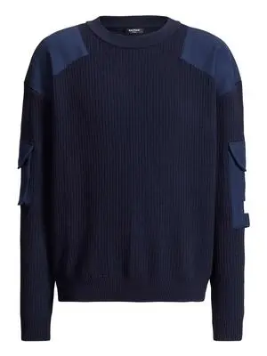 Balmain Wool Vintage Utility Jumper - Blue