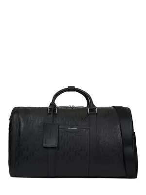 Karl Lagerfeld K/loom Leather Weekender Bag - Black