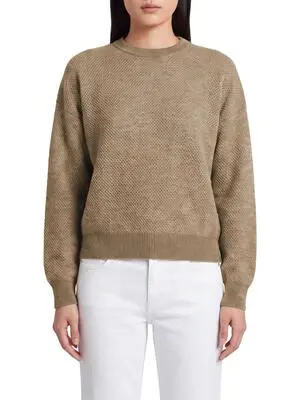 Brunello Cucinelli Open-knit Wool Crewneck Jumper With Dropped Shoulders - Brown