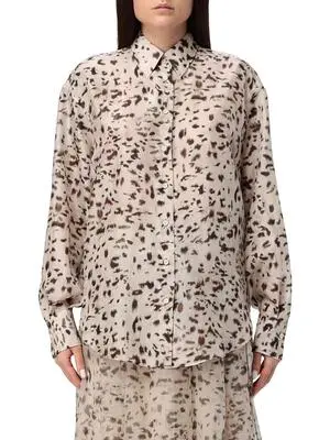 BRUNELLO CUCINELLI Brunello Cucinelli Silk Abstract Print Relaxed Fit Shirt