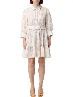 MC2 SAINT BARTH Cotton Tropical Print Shirt Dress - Multicolor